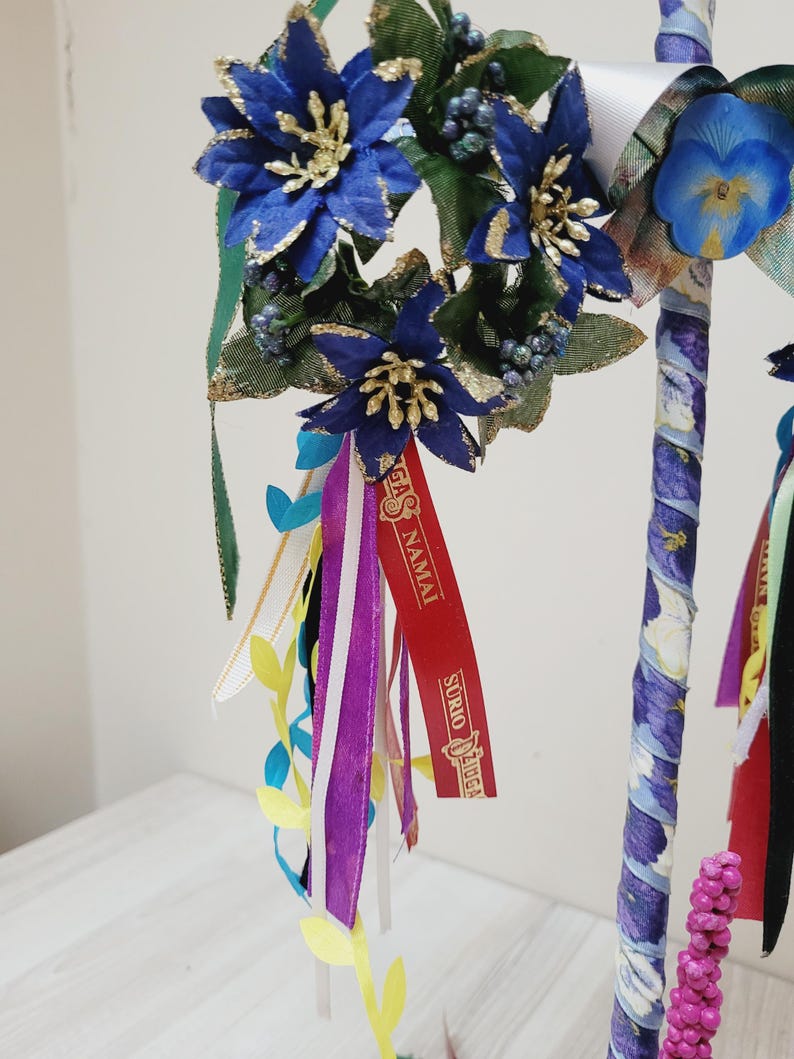 Pick Your Swedish Midsummer Maypole Pole Folk Wreath on Stand Holder ...