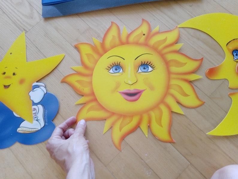 DIY Sun Moon and Stars Garland, Vintage 6.5 Yards/ 6 M Long Die Cuts ...