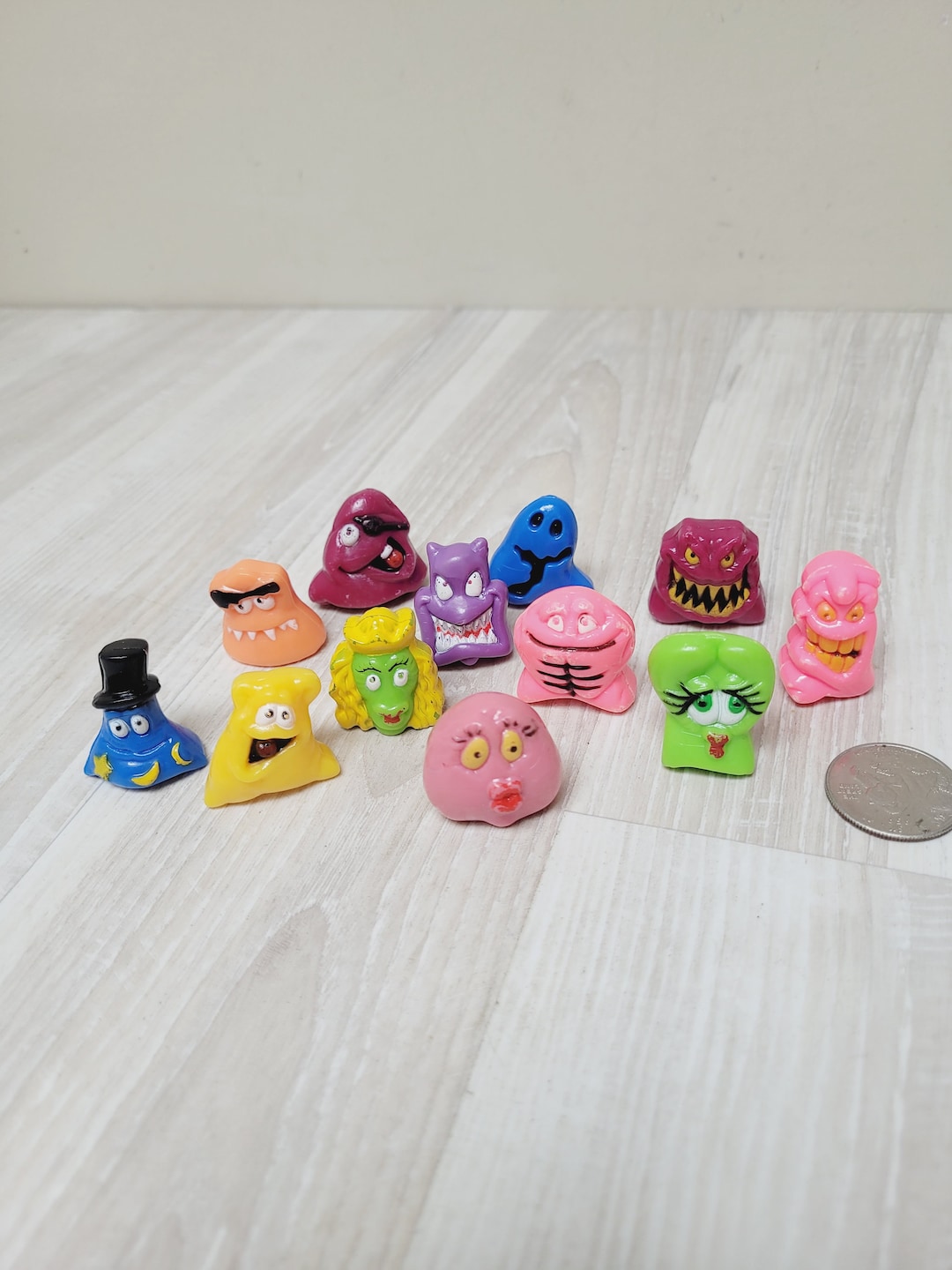Set of 12 Painted Faces Dracco Heads Crazy Bones Gogos Multi Color ...