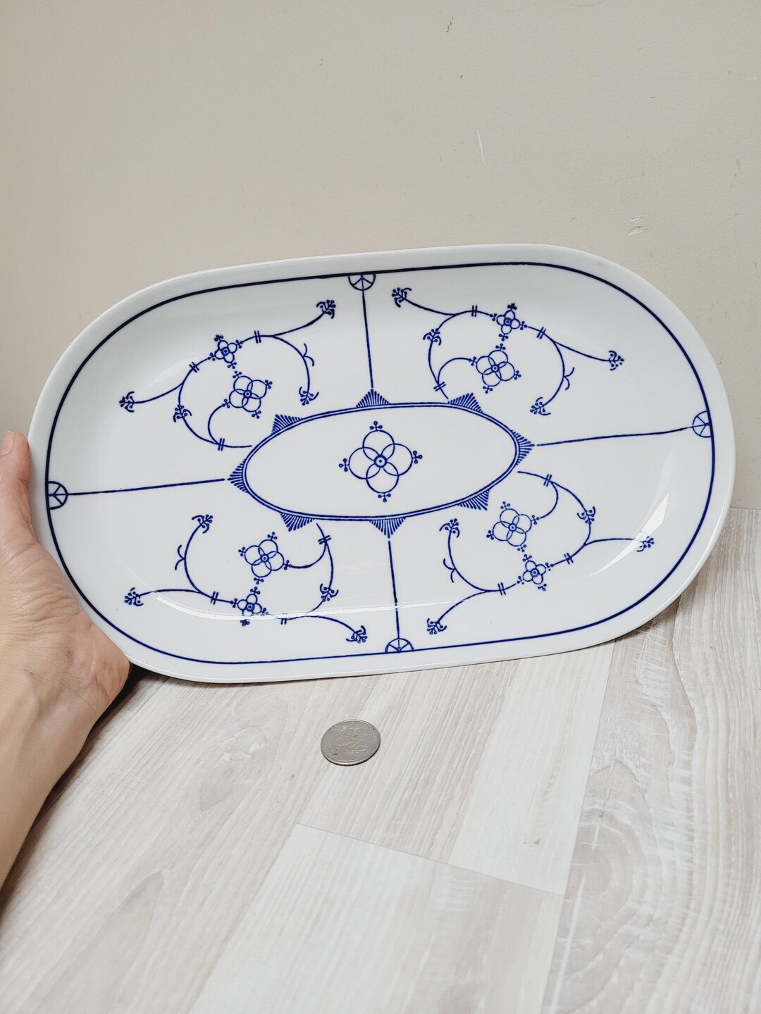 Original German Blau Saks Jäger Eisenberg Serving Plate, Oval Platter ...