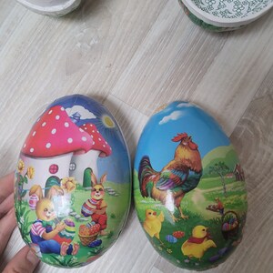 Set of 4 Big Openable Easter Eggs, 4.85"/12.5 Cm Egg Shape Paper Mache ...
