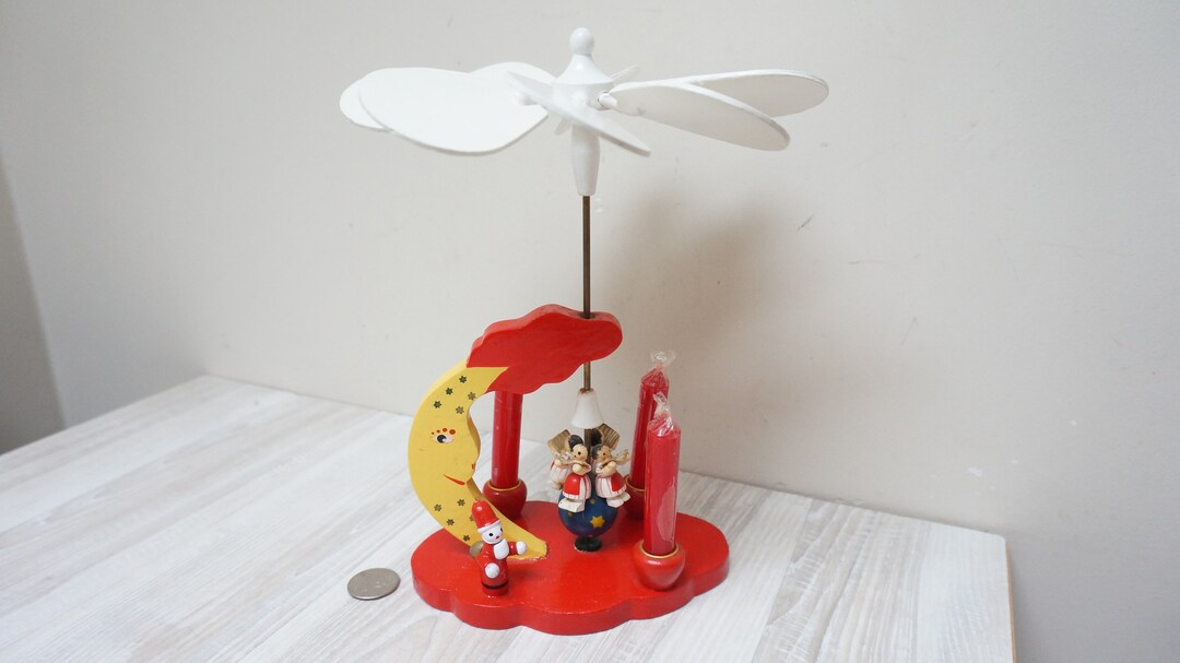 Celestial German Erzgebirge Pyramid, Moon Star Carousel, Santa ...