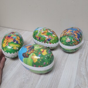 Set of 4 Big Openable Easter Eggs, 4.85"/12.5 Cm Egg Shape Paper Mache ...