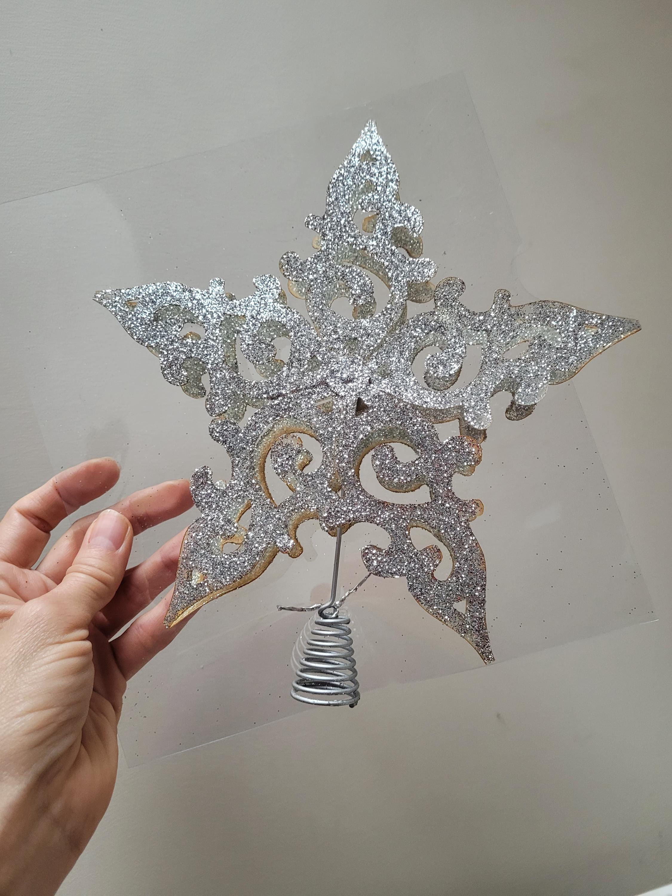 Choose Glitter Star Design Coil Tree Topper, Vintage Spiral Top ...