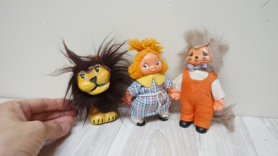 Set of 3 Rubber Face Fluffy Girl Lion Doll Pvc Vinyl Body - Etsy