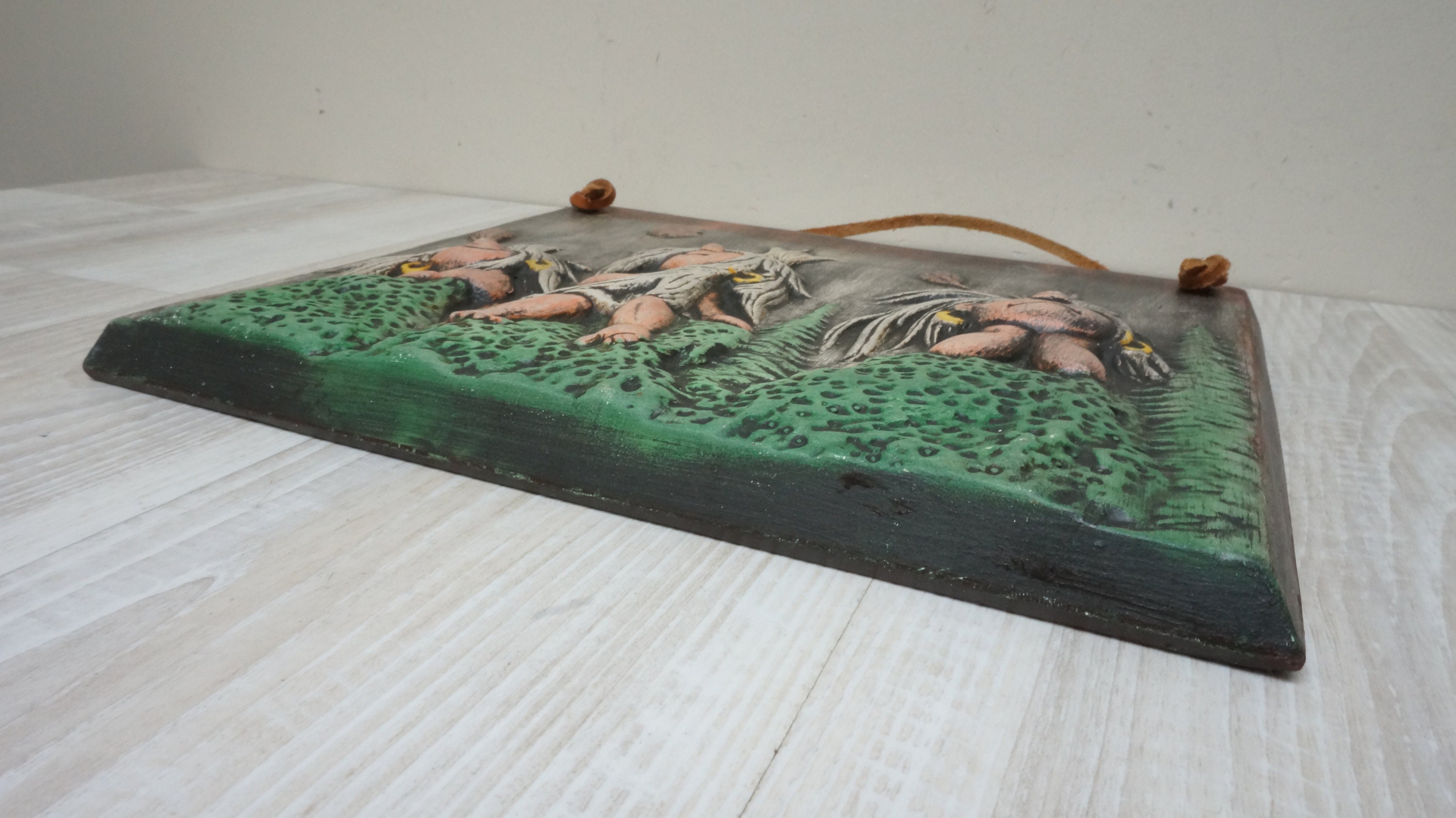Ceramic Troll Girls Tile, Wall Hanging Plaque, Woman Witch Handmade ...