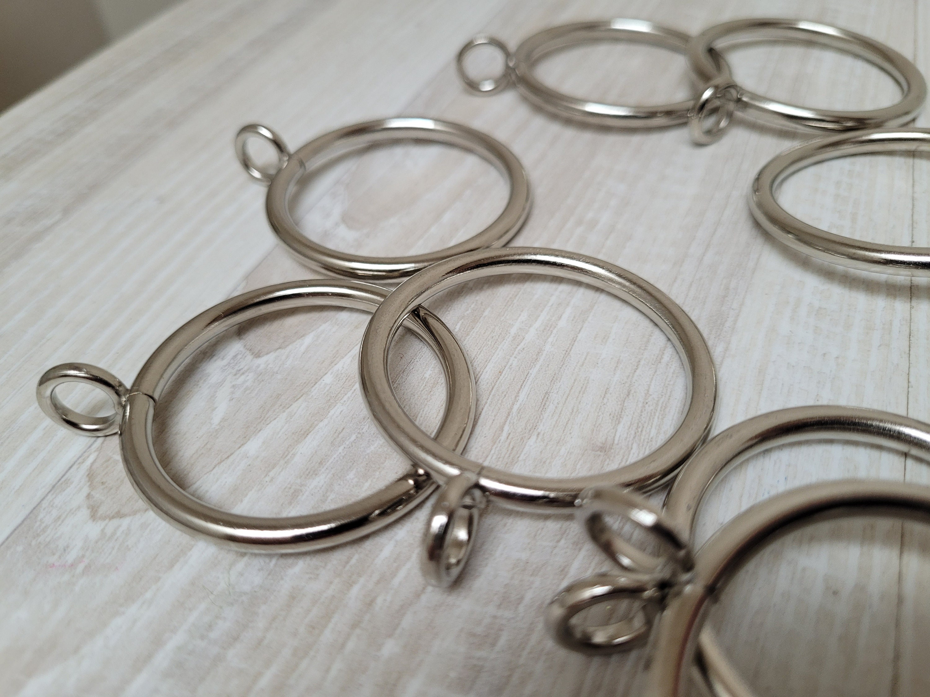 Choose Metal Rings With Loops, Big Hooks for Curtain Rod Clips Set of ...