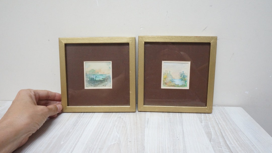 Set of 2 Original Gustavsson Gustav Henry Watercolor, Small Framed ...
