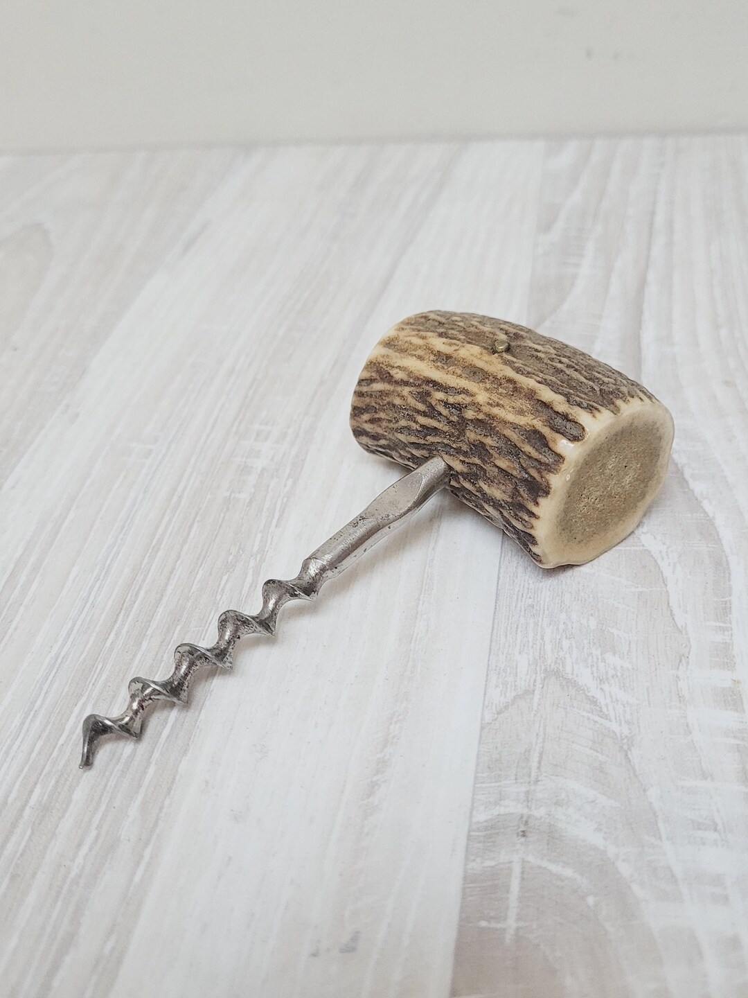 Deer Antler Wine Bottle Cork Screw Opener, Vintage Real Horn Bar ...
