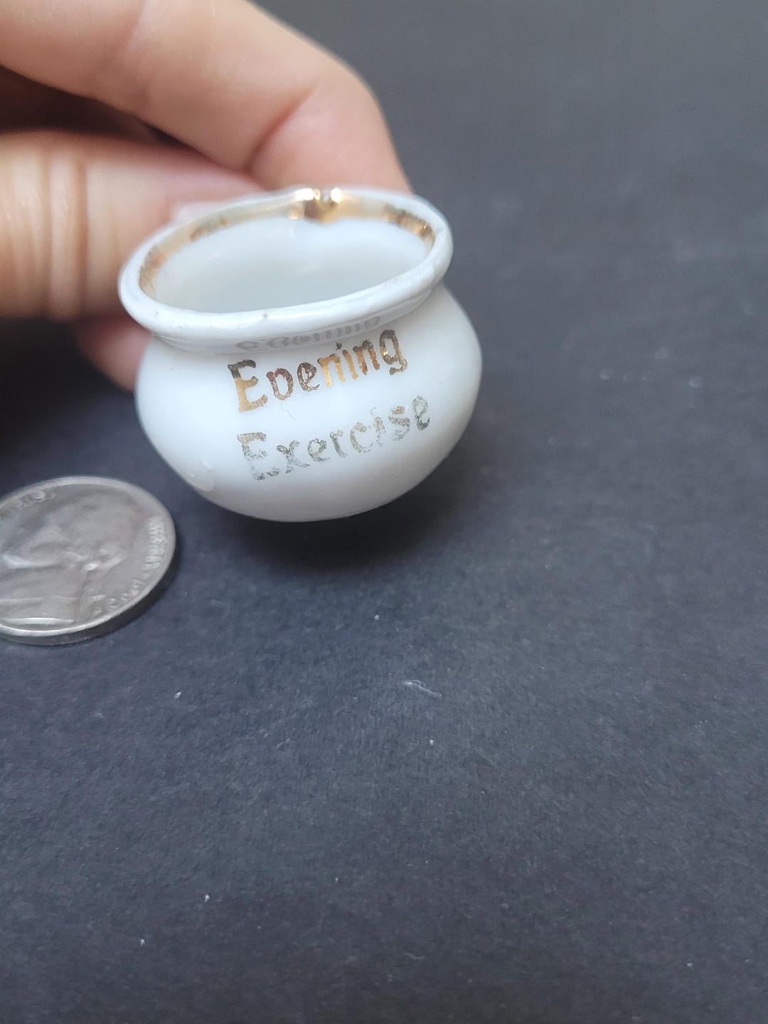 Antique Dollhouse Miniature Chamber Pot With Eye Inside, Porcelain ...