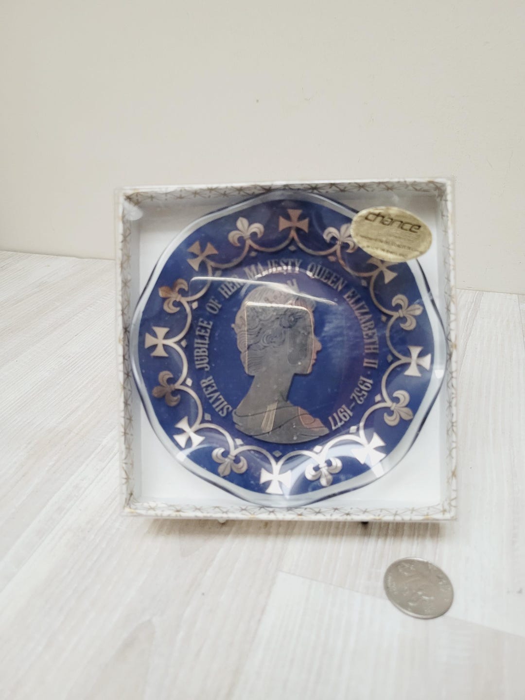 Queen's Elizabeth II Silver Jubilee 1952-1977 Cobalt Blue Scalloped ...