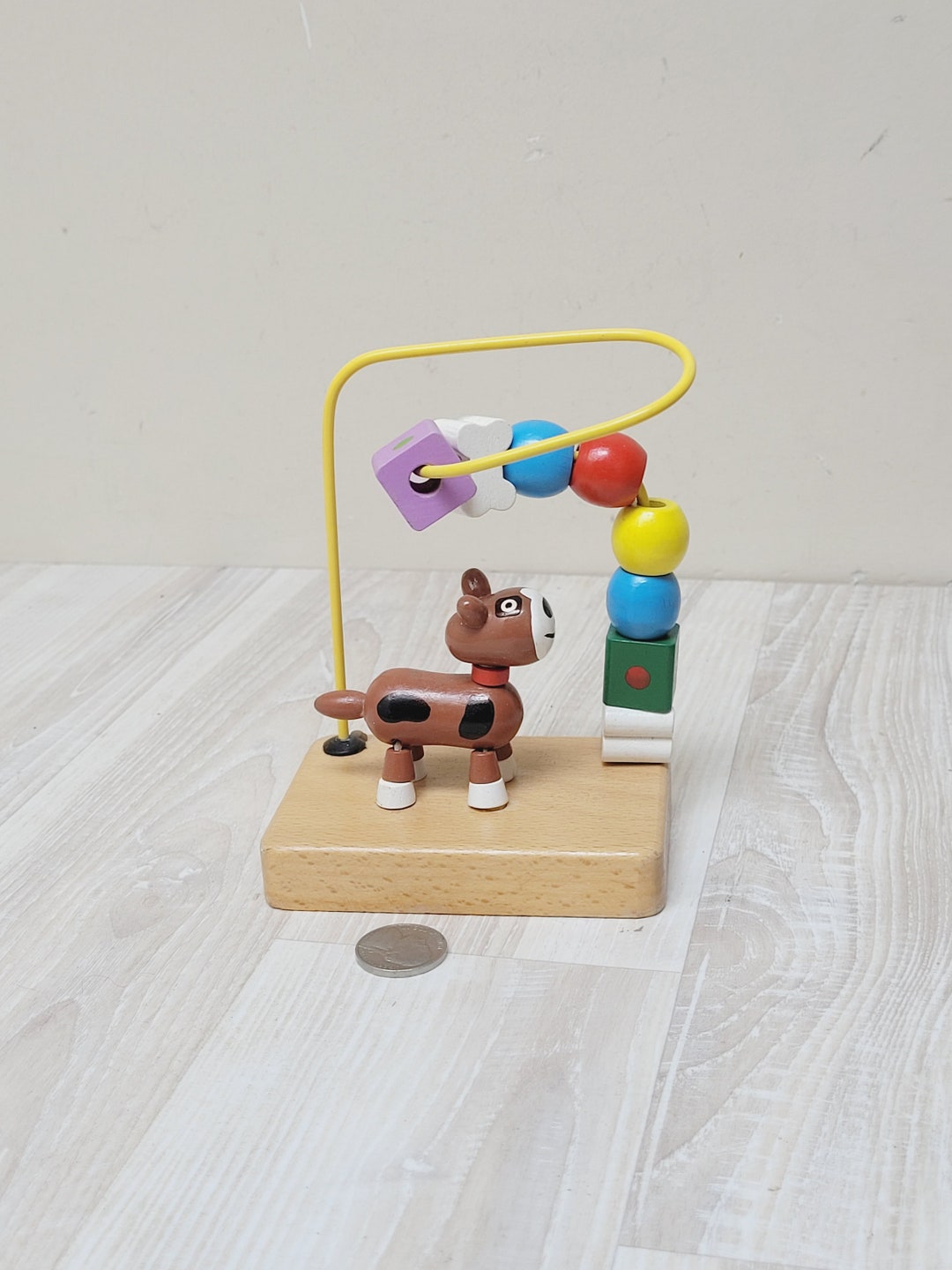 Bead Maze Toy Dog Figure, Articulated Flexible Wooden Moving Kid ...