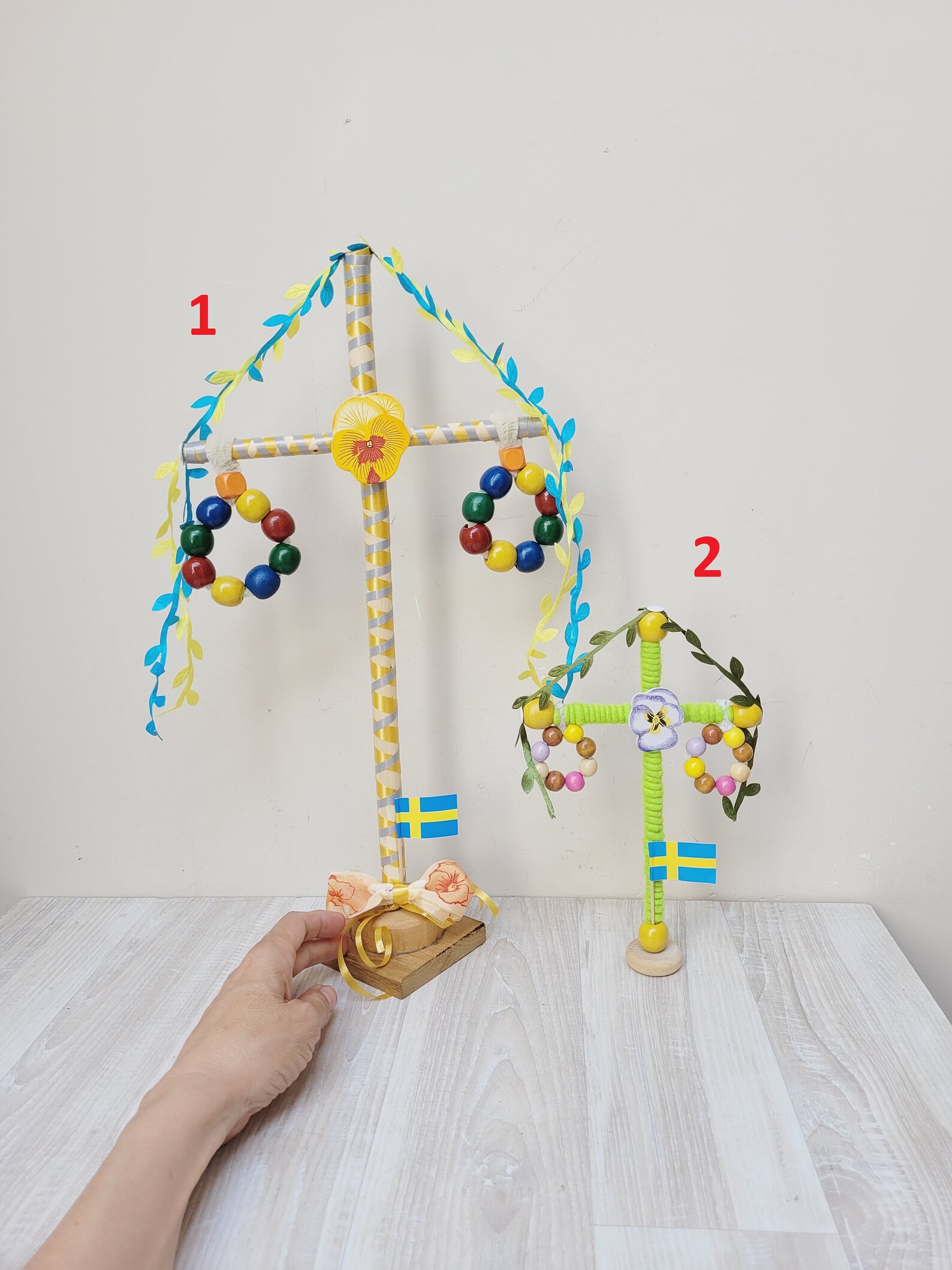 Pick Your Swedish Midsummer Maypole Pole Folk Wreath on Stand Holder ...