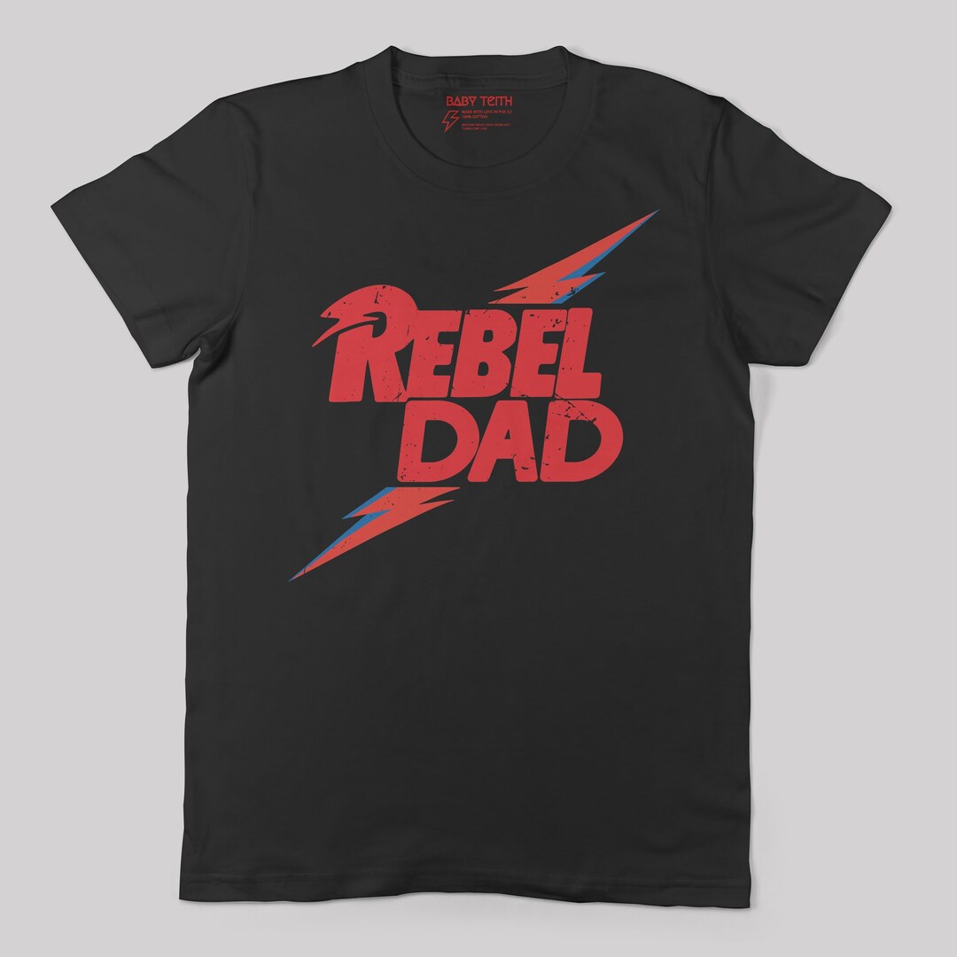 Rebel Dad Tee// Short Sleeve Unisex Black White Red Post Punk Rock ...