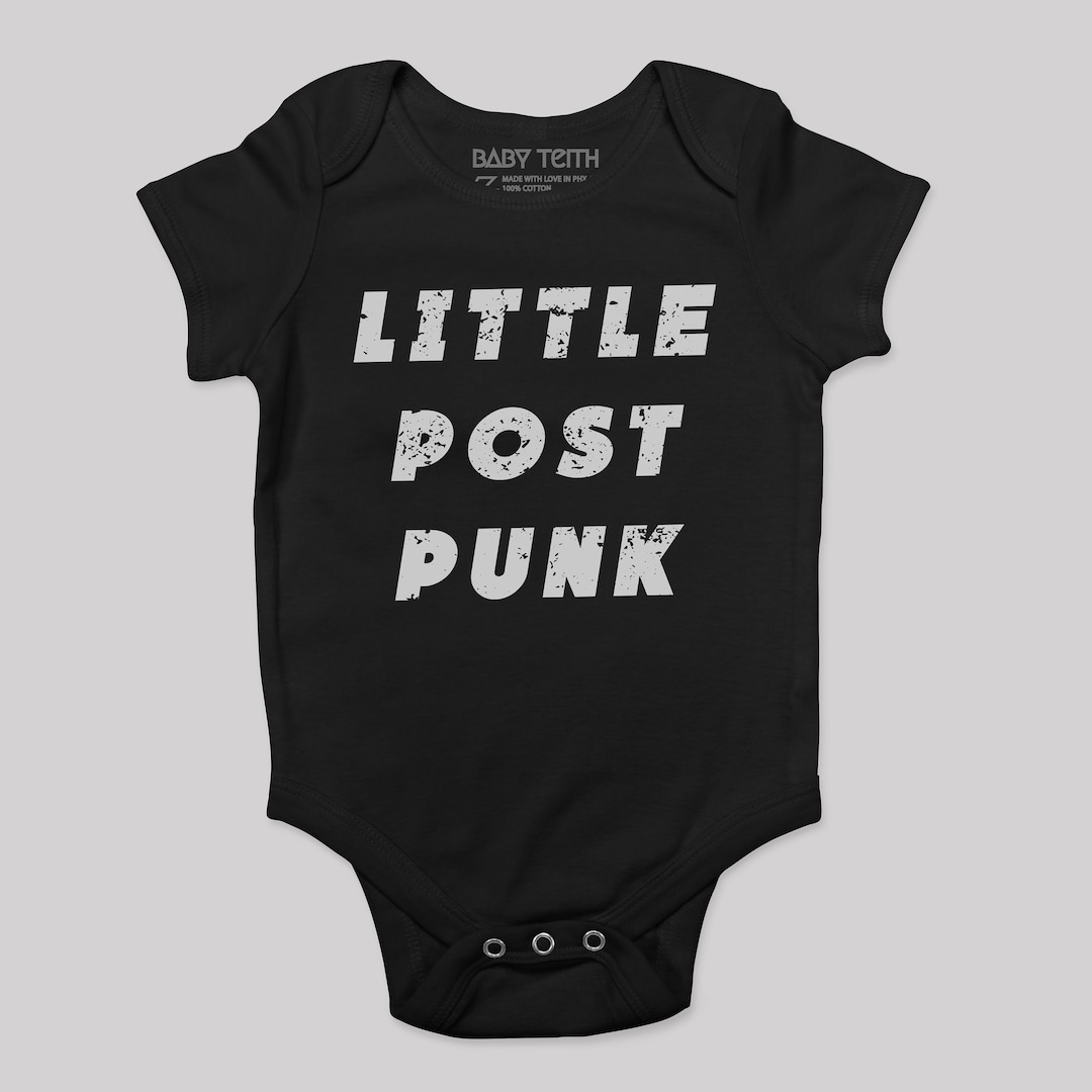 Little Post Punk Baby Bodysuit / 80s Goth Cool Baby Clothes Black ...