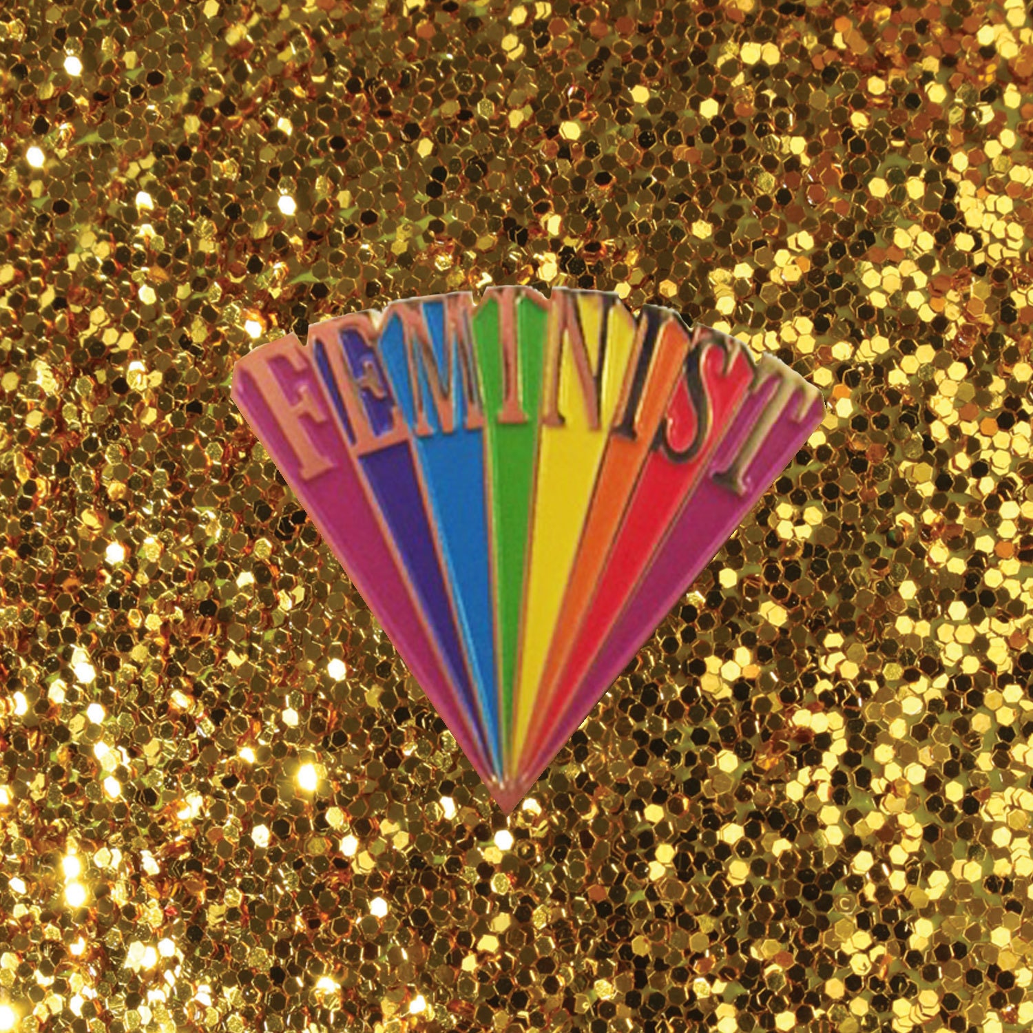 Gold Feminist Enamel Pin - Etsy