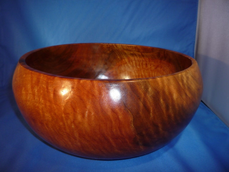 Bowl, 12 X 5" Turned Tropical Almond With Stunning 100% Figured Grain ...