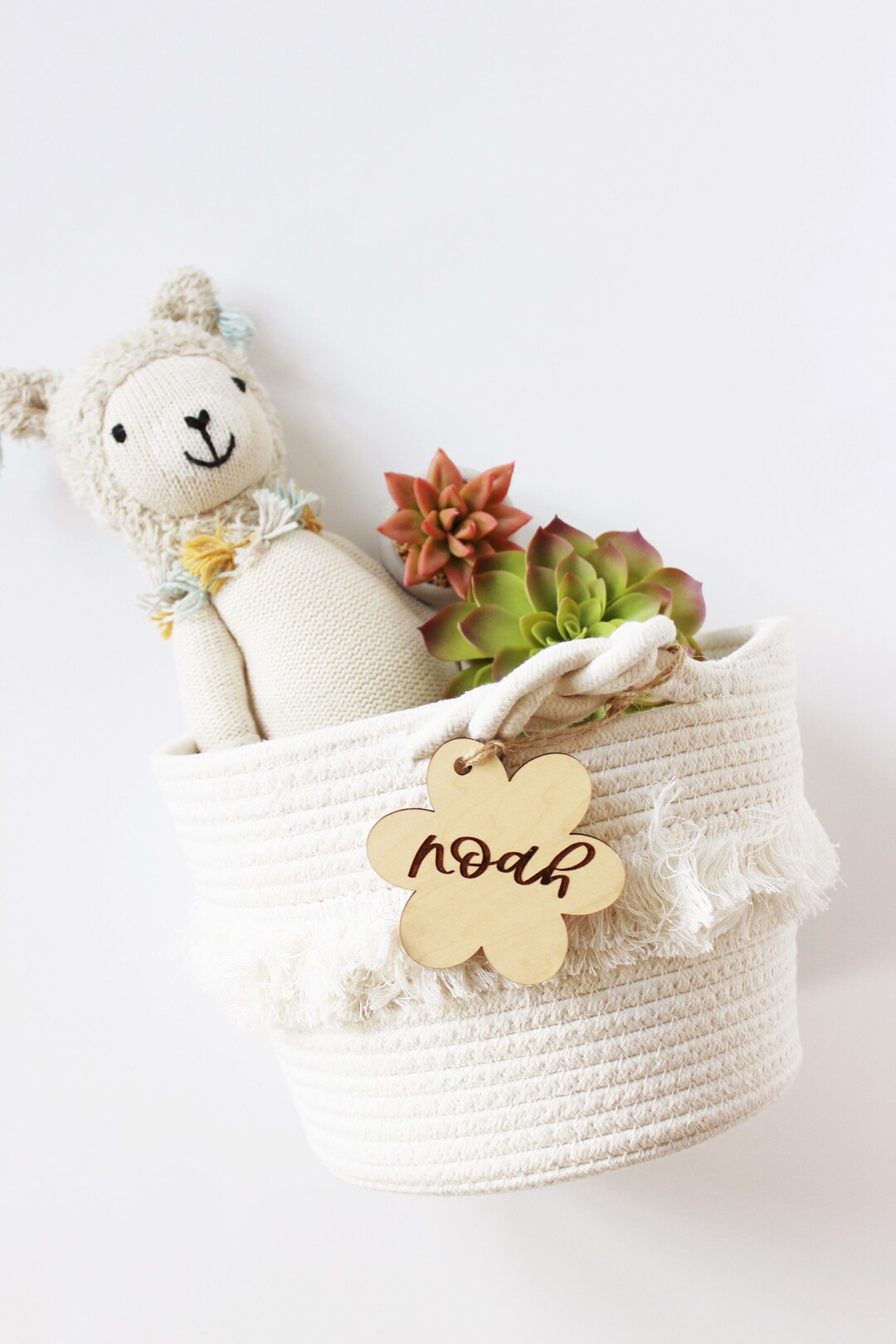 Custom Calligraphy Boho Easter Basket Tag: Daisy | Hand Lettered Tag ...