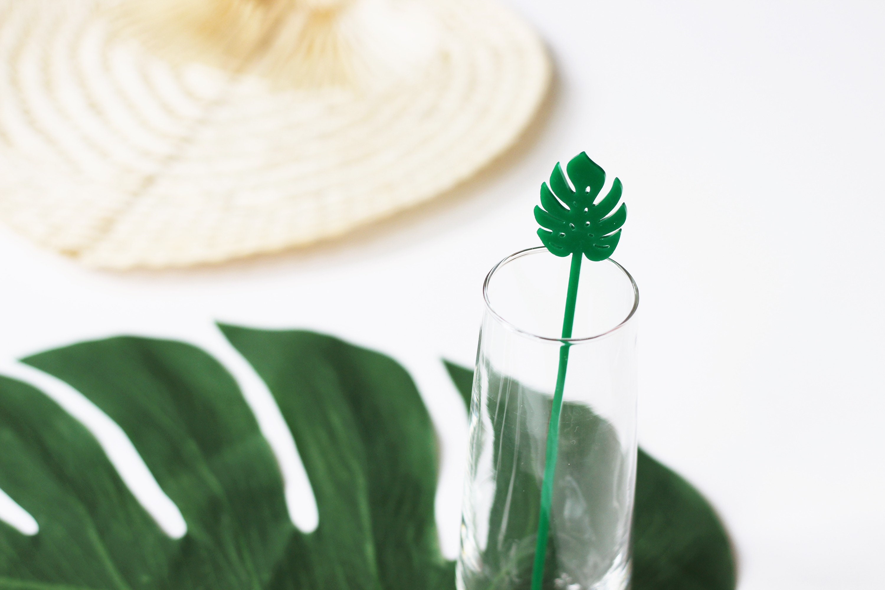 Palm Drink Stirrers (set of 6 Monstera Leaf Shapes) • Bachelorette ...
