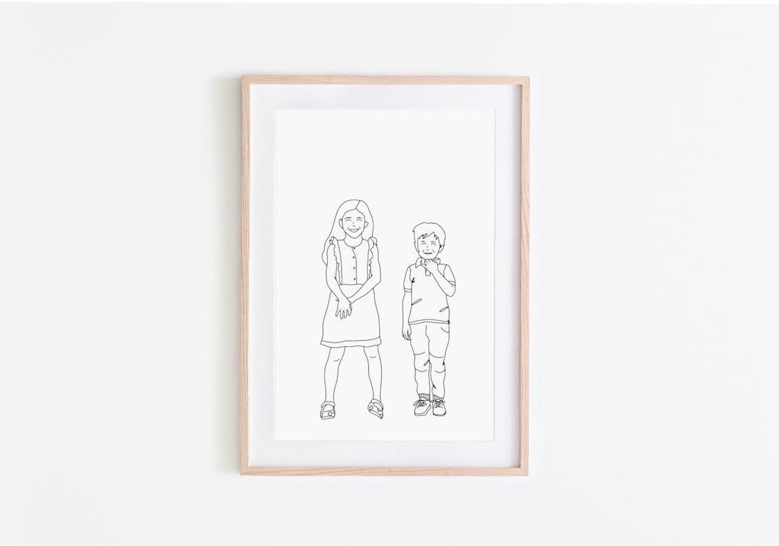 Custom Family Portrait Line Drawing Family Illustration - Etsy