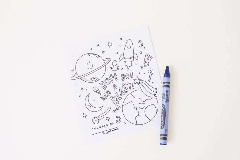 Custom Space Coloring Sheet Printable Coloring Page Kids - Etsy