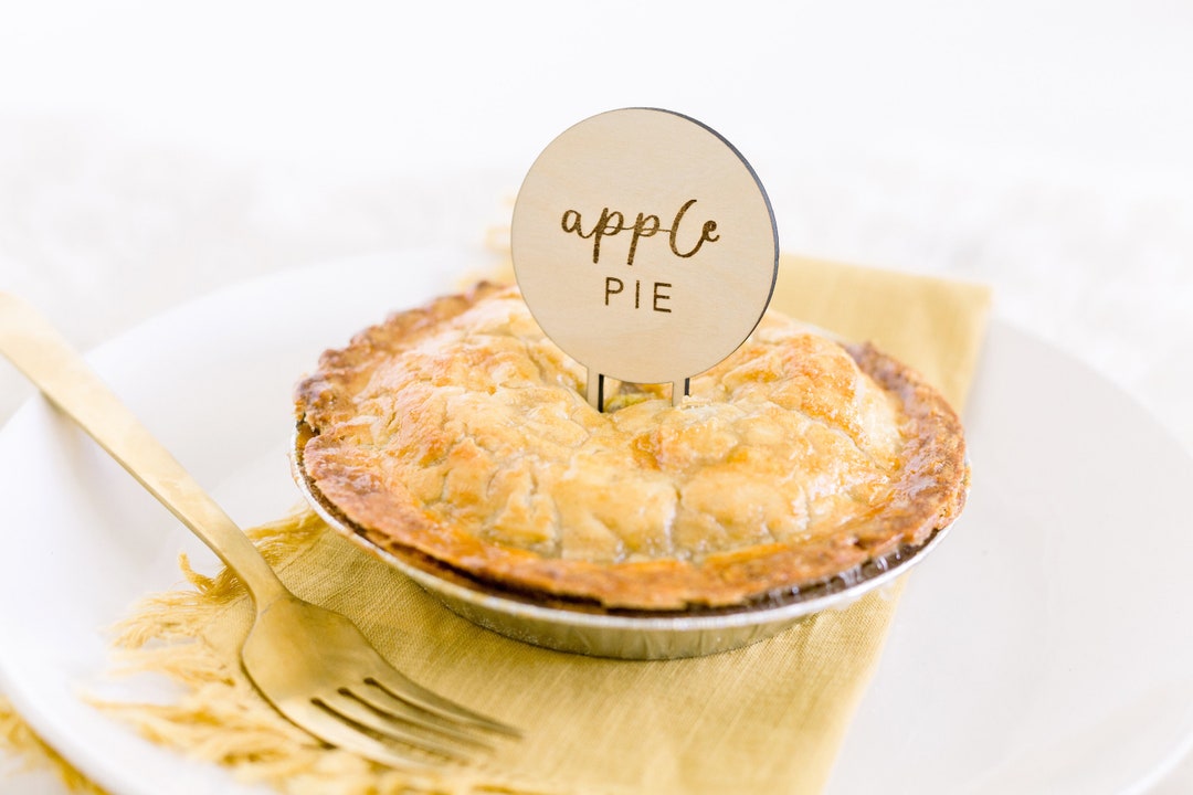 Pie Toppers (set of 3: Apple, Pecan + Pumpkin) • Thanksgiving Decor ...