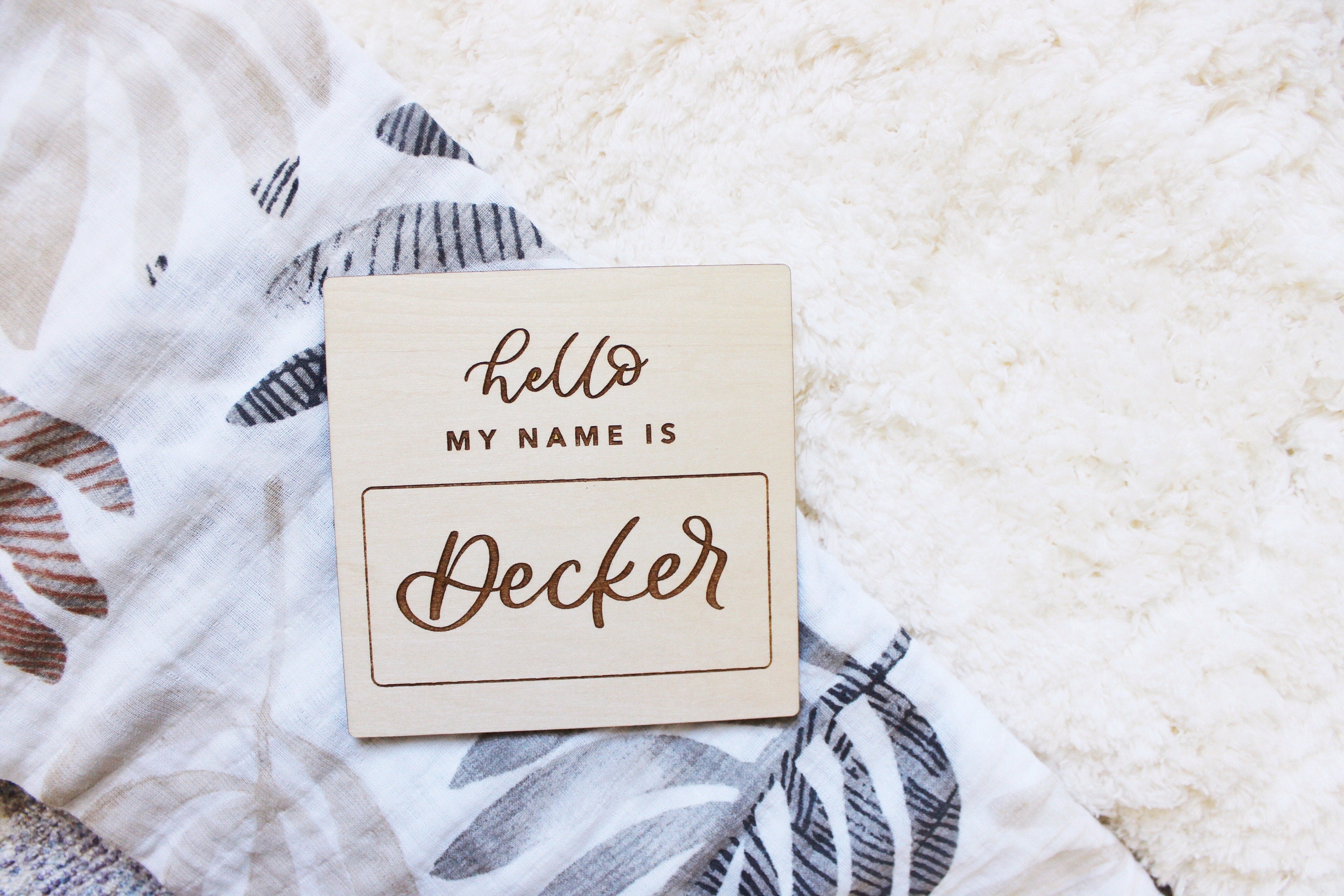 Custom Calligraphy Baby Name Announcement Sign | Etsy