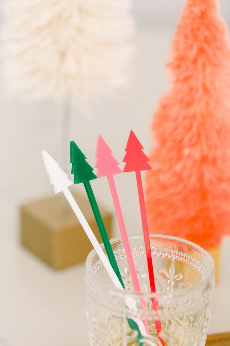 Christmas Tree Drink Stirrers (build a Set) • Holiday Swizzle Sticks ...