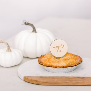 Pie Toppers (set of 3: Apple, Pecan + Pumpkin) • Thanksgiving Decor ...