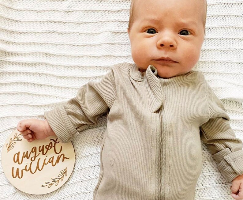 Custom Calligraphy Baby Name Announcement | Hand Lettered Baby Sign ...