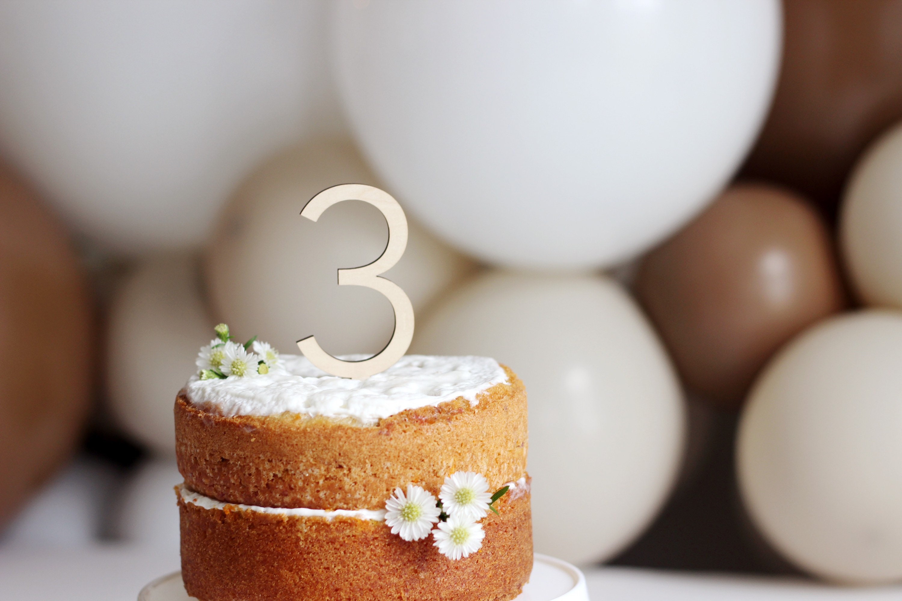 Modern Number Cake Topper Adorable Birthday Decor - Etsy