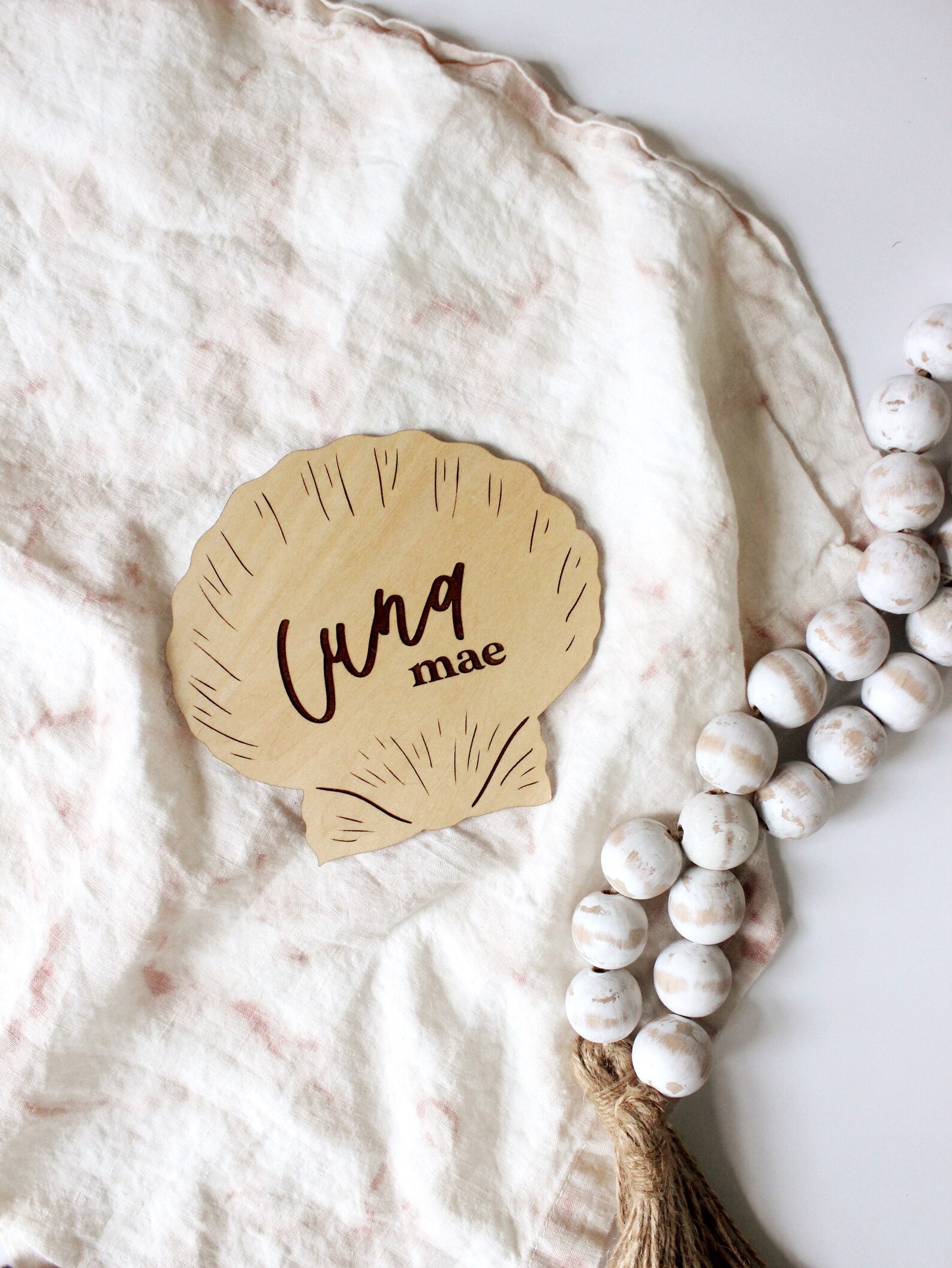 Seashell Custom Baby Name Announcement Sign • for the Boho Beach Babe ...
