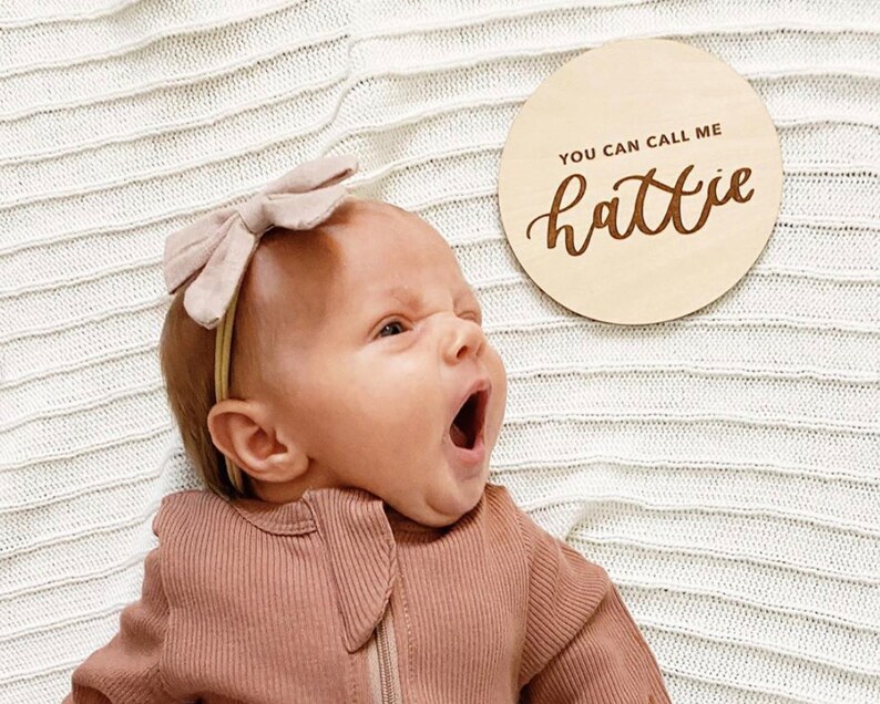 Custom Calligraphy Baby Name Announcement | Hand Lettered Baby Sign ...