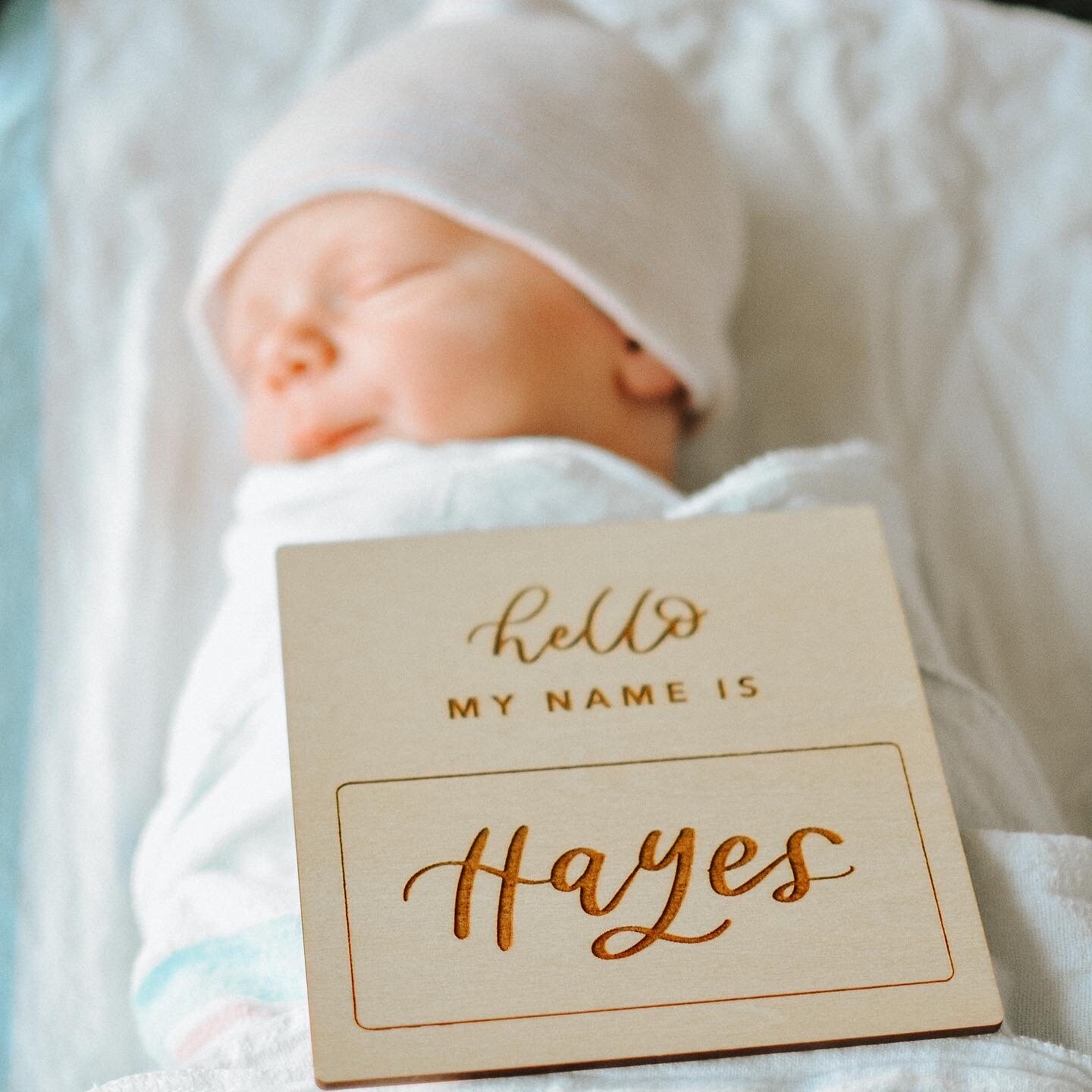 Custom Calligraphy Baby Name Announcement Sign • Hello My Name is Baby ...