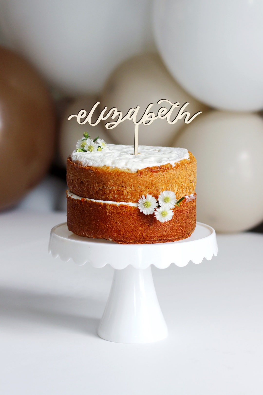 Topper de pastel de nombre de caligrafía personalizado opción de 1 o 2 ...
