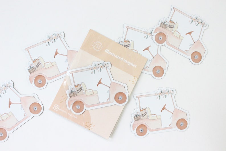 Golf Cart Magnet Illustrated Magnet Boho Gift Golf Gift - Etsy
