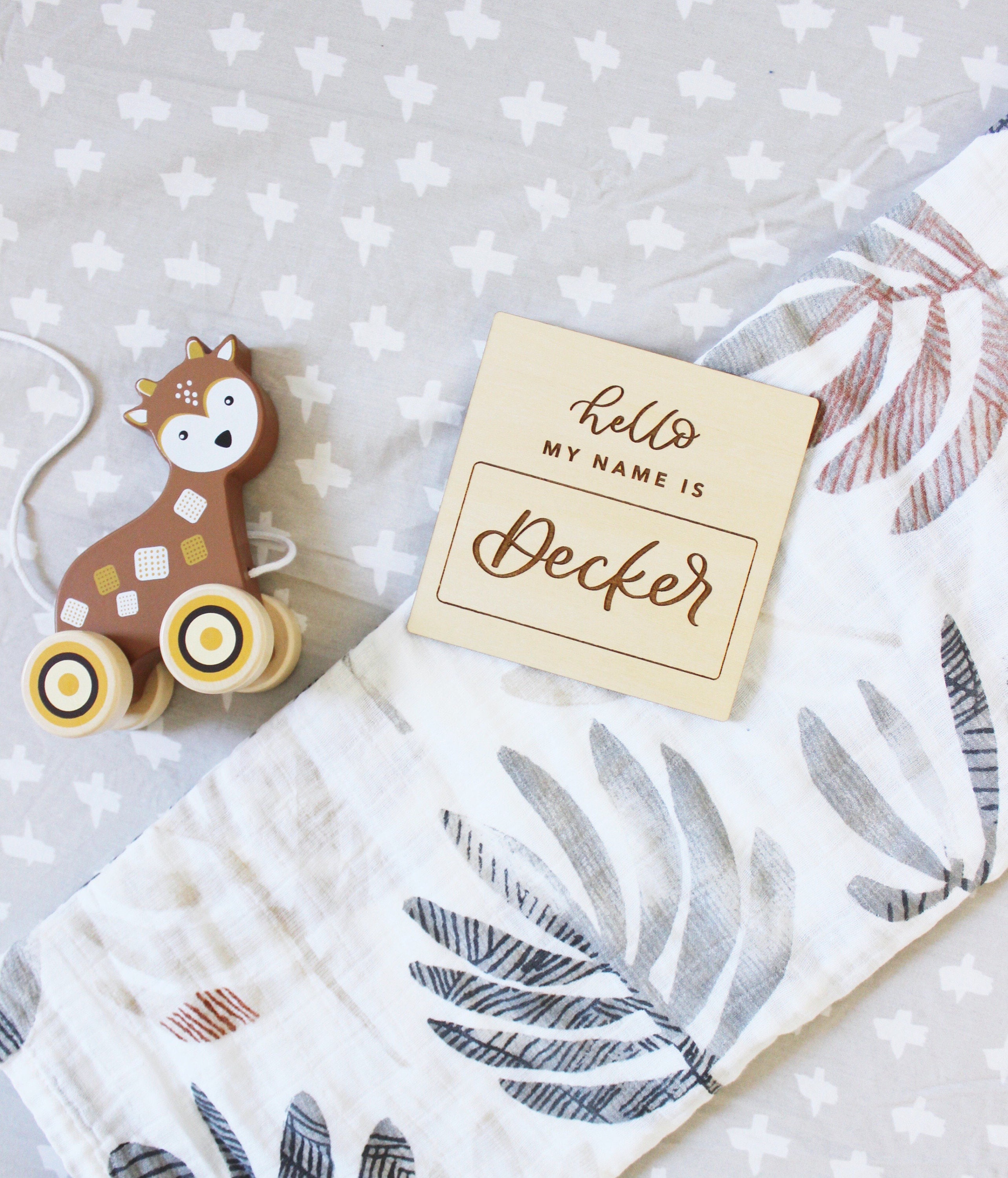 Custom Calligraphy Baby Name Announcement Sign | Etsy