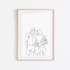 Custom Family Portrait Line Drawing • Family Illustration • Modern ...
