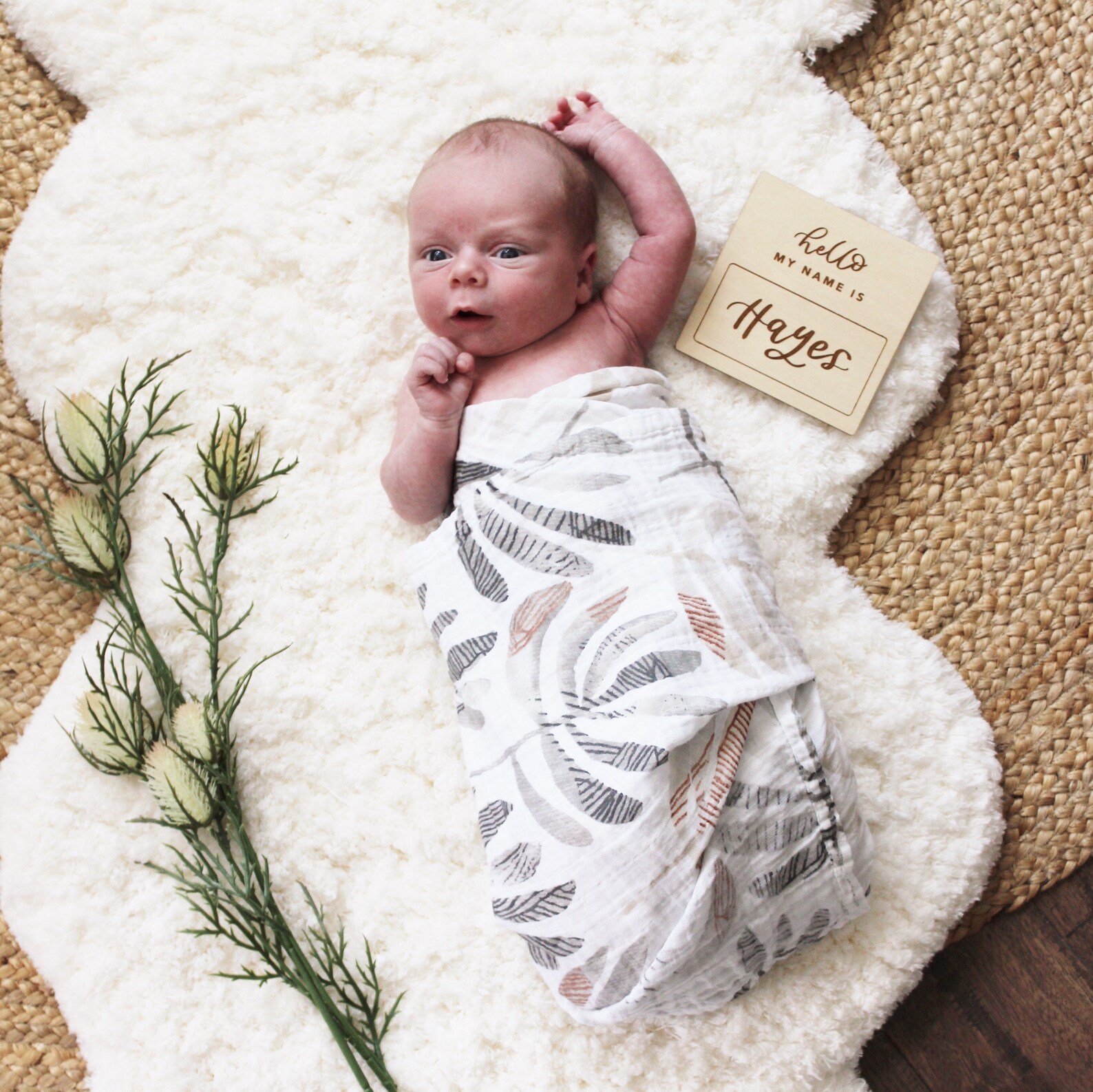 Custom Calligraphy Baby Name Announcement Sign • Hello My Name is Baby ...