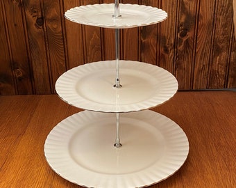 Silver 3 Tier Plate Stand - Etsy