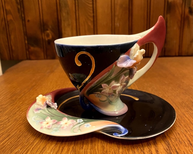 Rare Franz Collection Flora and Flutter Teacup and Saucer, FZ01420 - Etsy