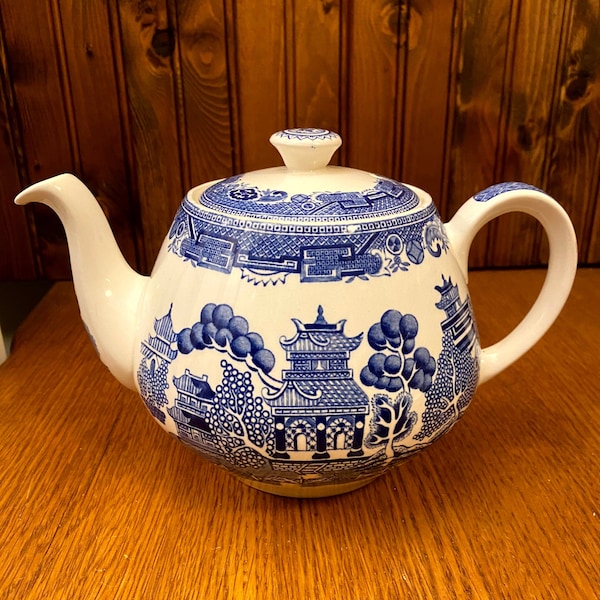 Blue Willow Teapot - Etsy