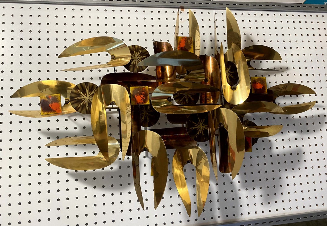 1970's Vintage Abstract and Enamel Sculpture, William Vose Jere Metal ...