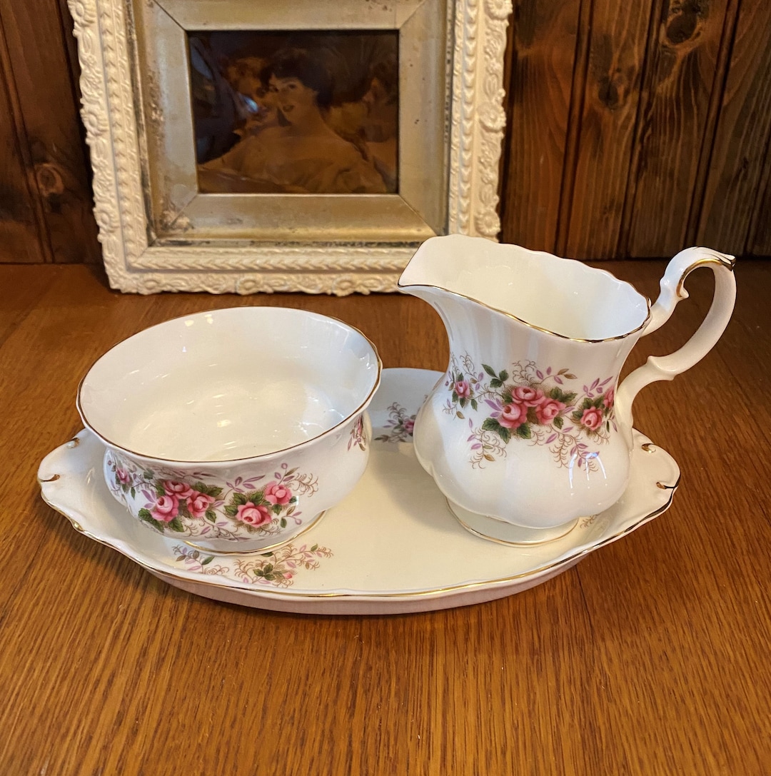 Crema Royal Albert Lavender Rose grande de 8 oz y azucarero abierto ...