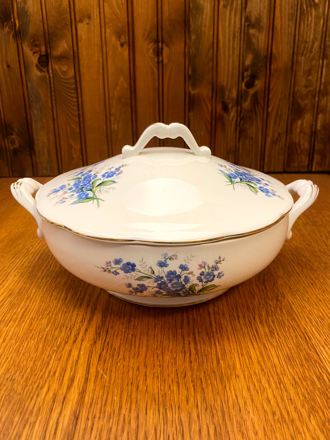 Royal Albert Forget Me Not China Covered Vegetable Bowl, Blue Flower ...