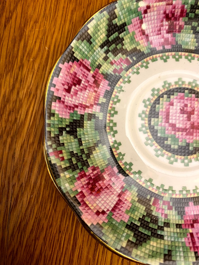 Royal Albert Crown China Needle Point Demitasse Cup and Saucer - Etsy