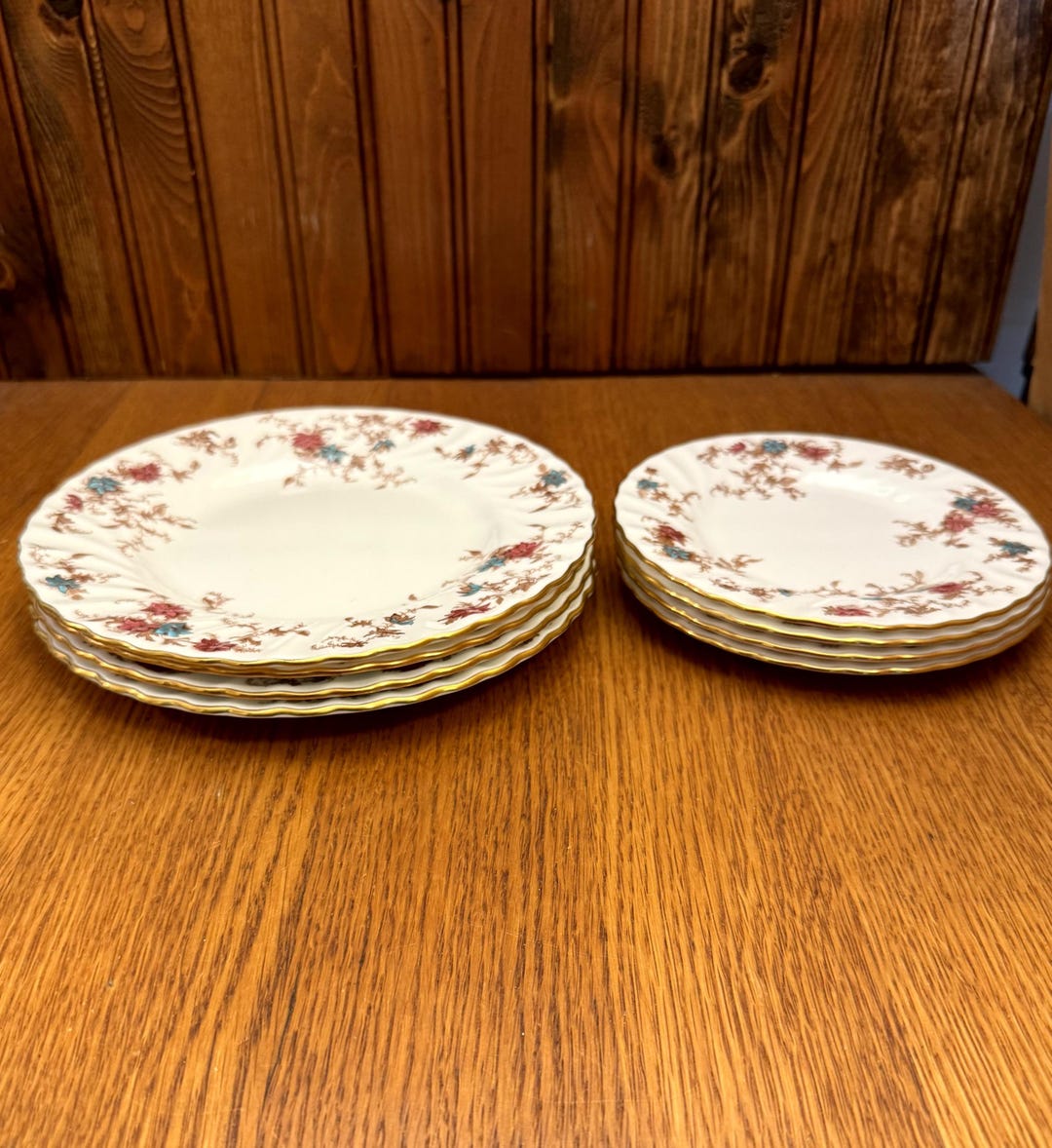Minton Bone China, Ancestral Pattern, Hand Painted 4 Bread and Butter ...