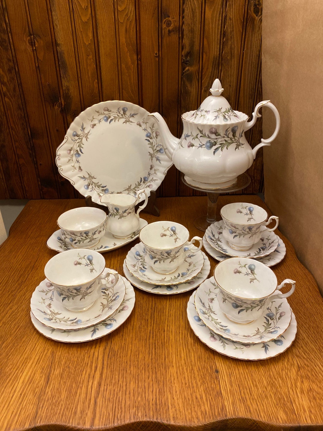 Royal Albert Brigadoon 18 Piece Tea Set, Large Tea Pot - Etsy