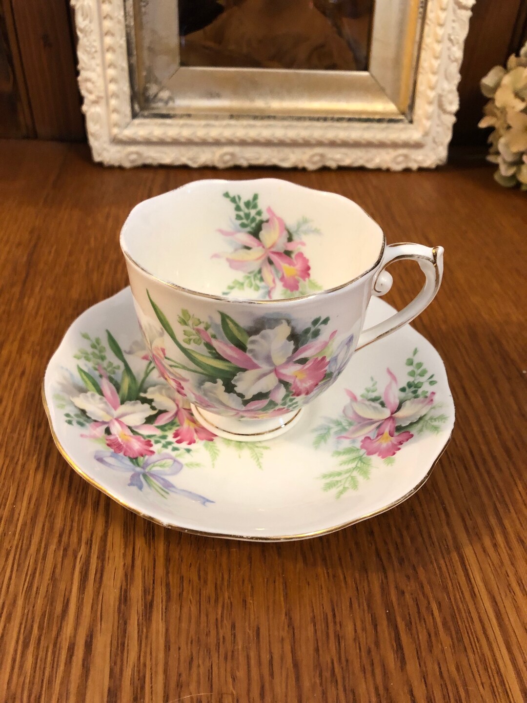 Roslyn China Sweet Romance Tea Cup and Saucer - Etsy