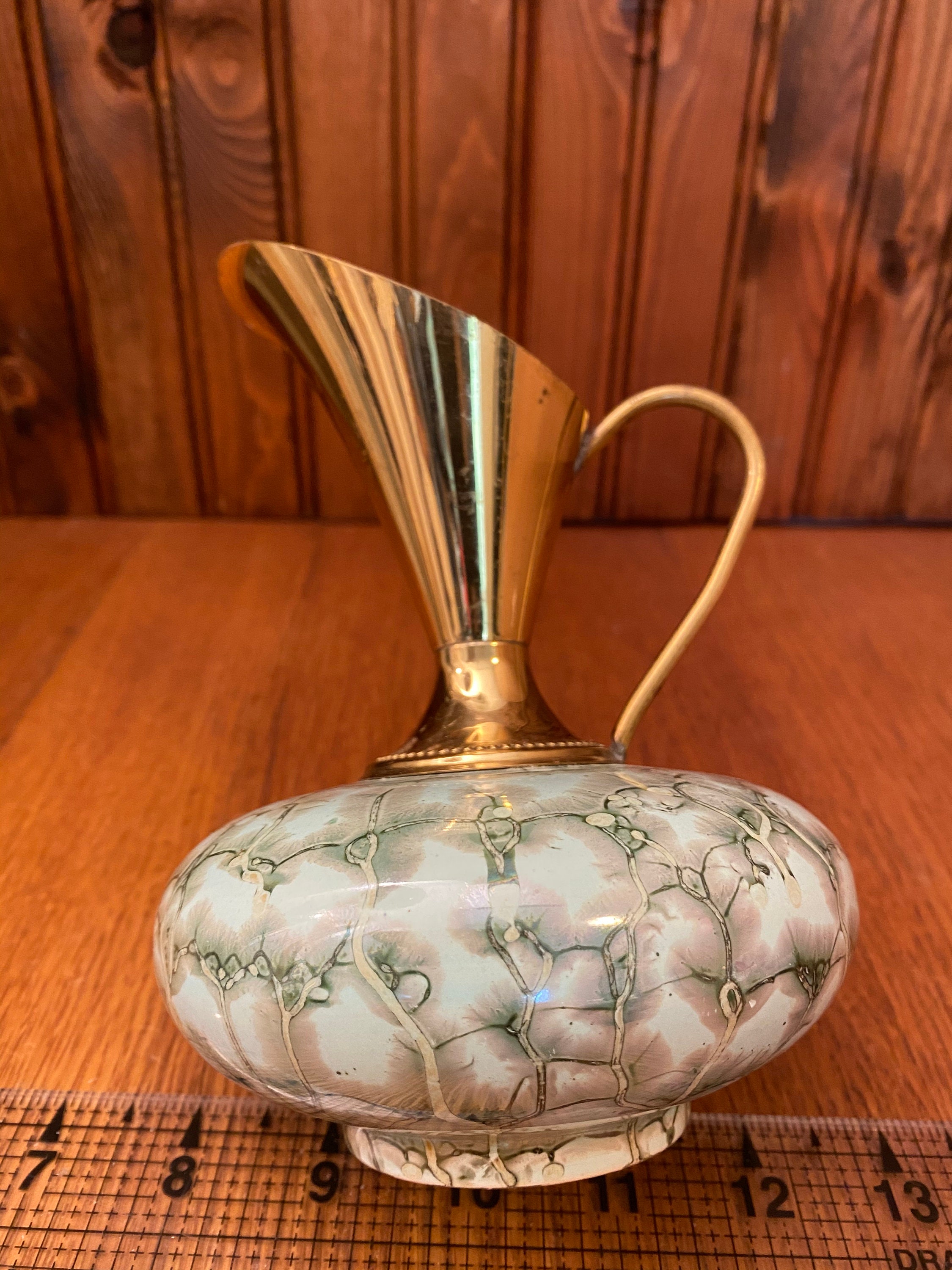 Home Décor Handpainted Delftware Ceramic Bottom and Solid Brass Top ...